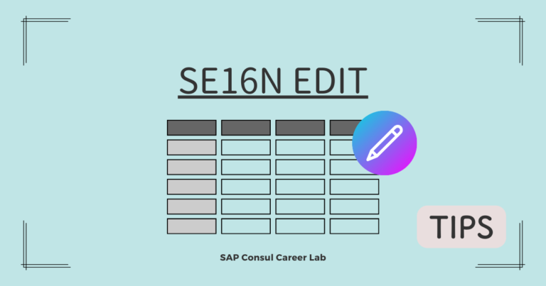 【超便利超危険！！】SAP SE16N EDIT テーブル更新ガイド - SAPコンサル キャリアラボ